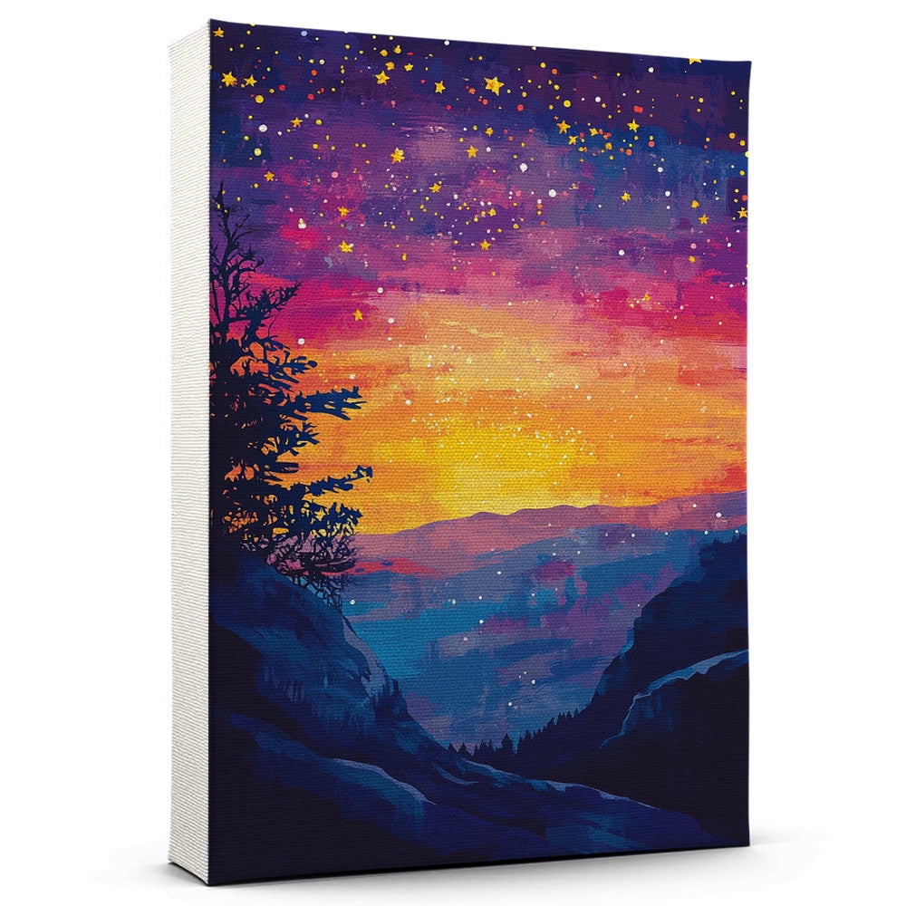 Negba Travel Canvas Prints, Israel Starry Night Travel decor, Negba Map ...