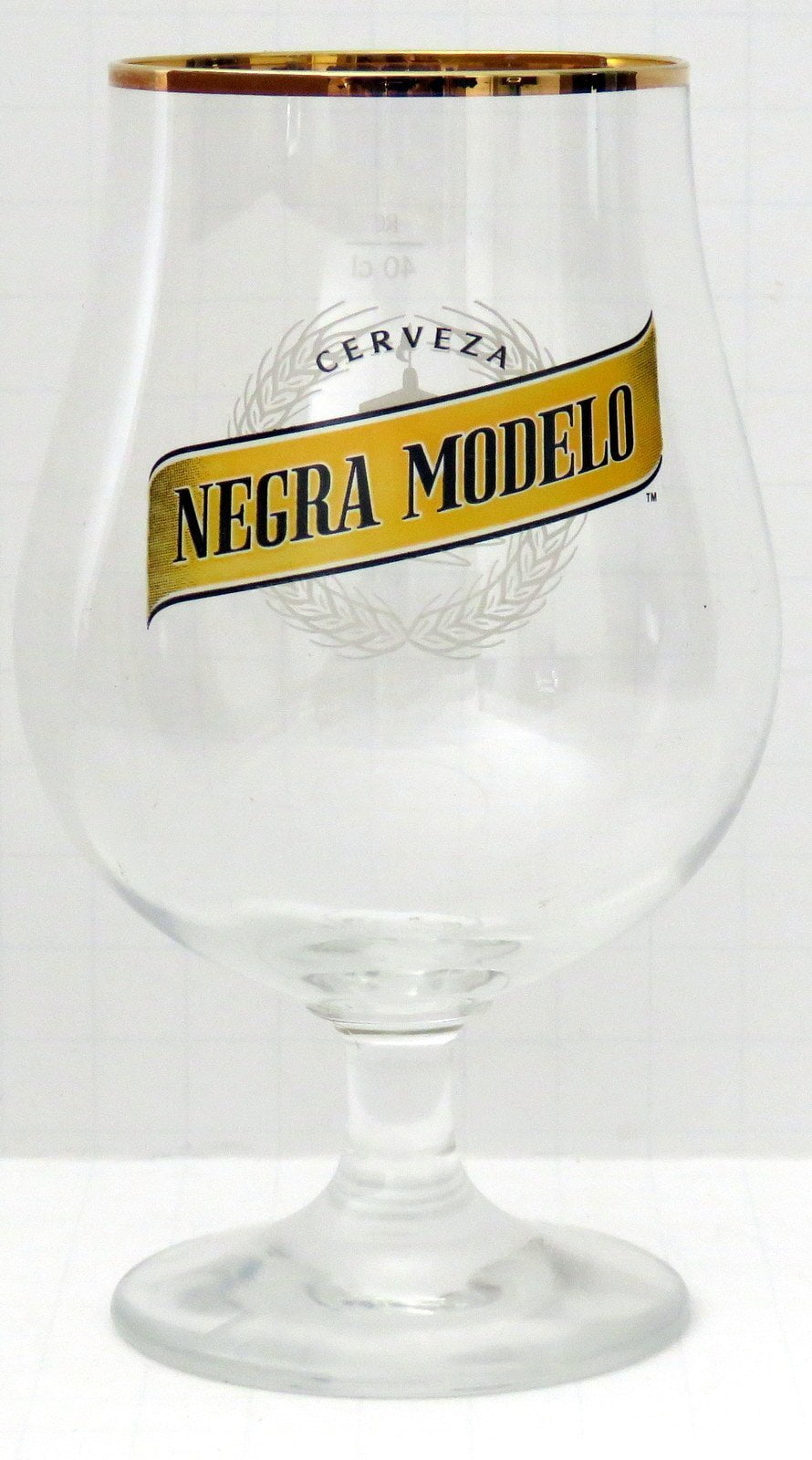 Negra Modelo Cerveza .4L Gold Rim Signature Tulip Style Chalice Glass ...