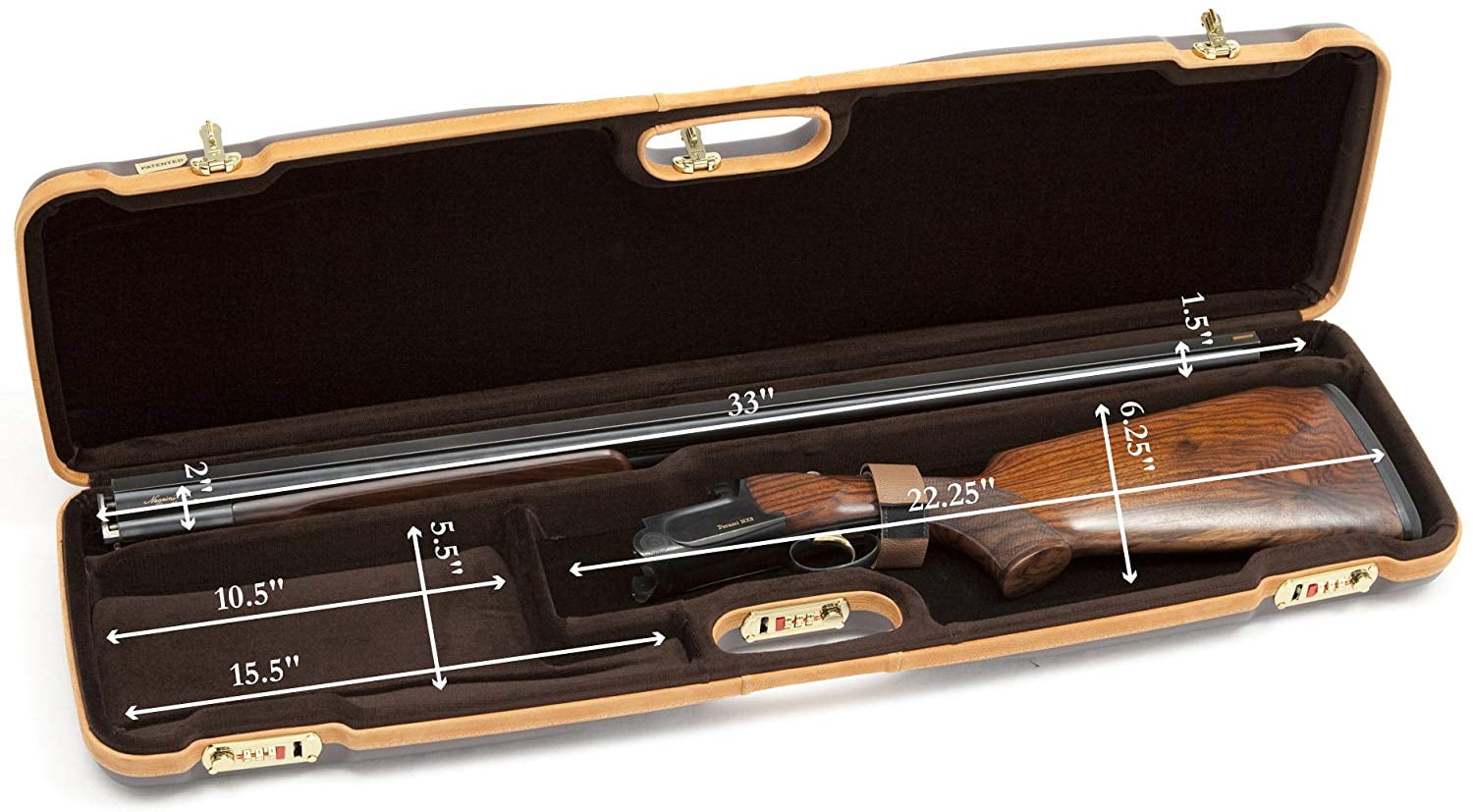 Negrini O/U Leather Trim Travel Shotgun Case in ABS with Barrel Up to ...