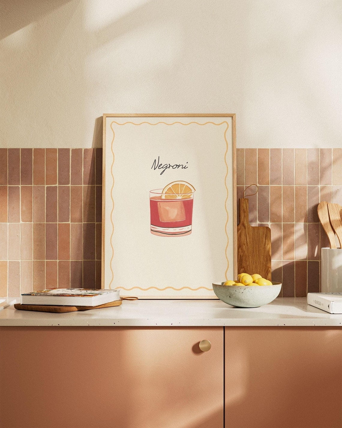 Negroni Print Trendy Cocktail Poster Negroni Art Wall Art, Modern Wall ...