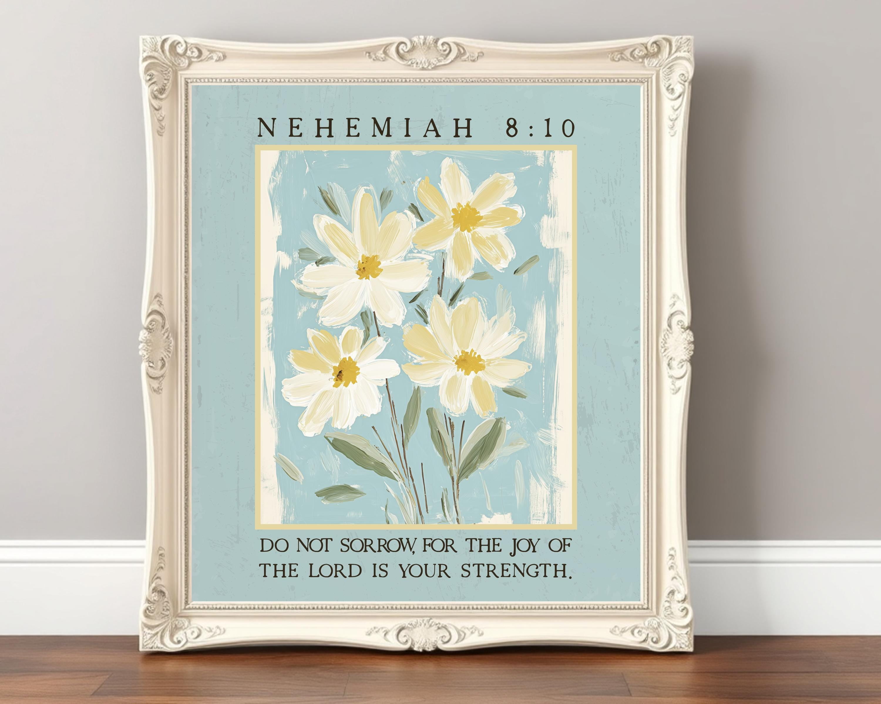 Nehemiah : Wall Art Poster, Joy Of The Lord Scripture Print Poster ...