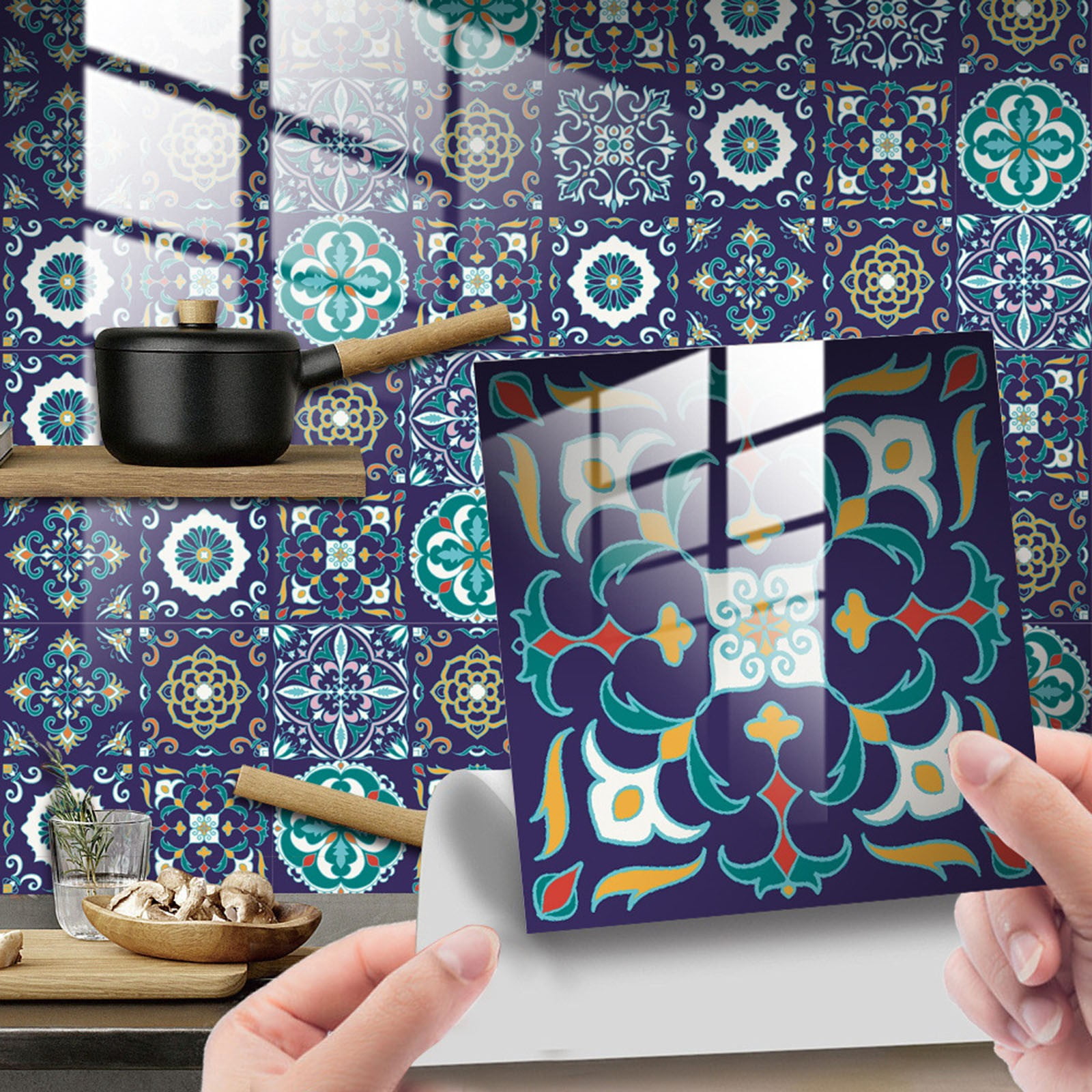 Nehiwhazk 10pc Peel And Stick Ceramic Tile Paste 3D Lattice Crystal ...