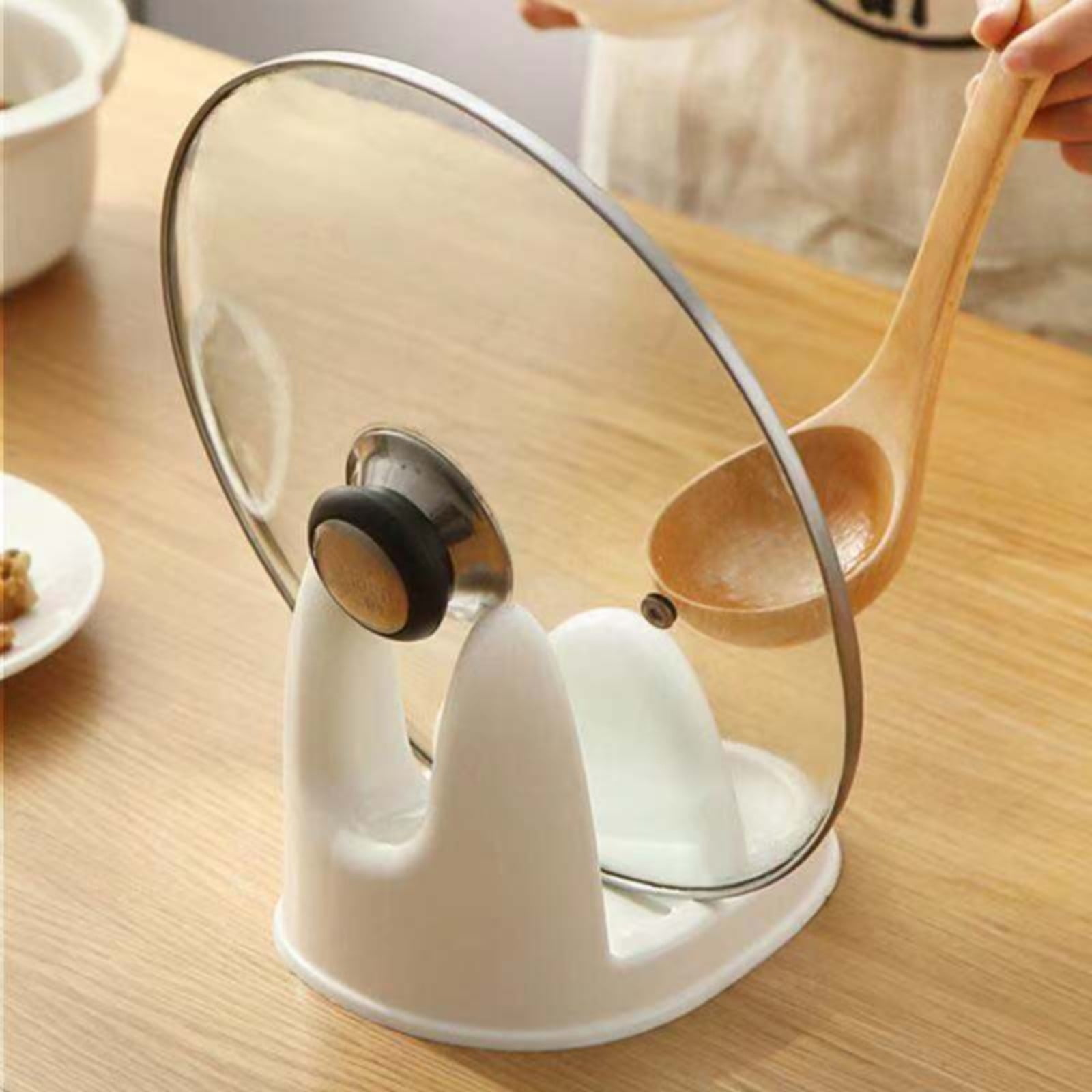 Nehiwhazk Desktop Vertical Pot Cover Rack Plastic Multi Functional