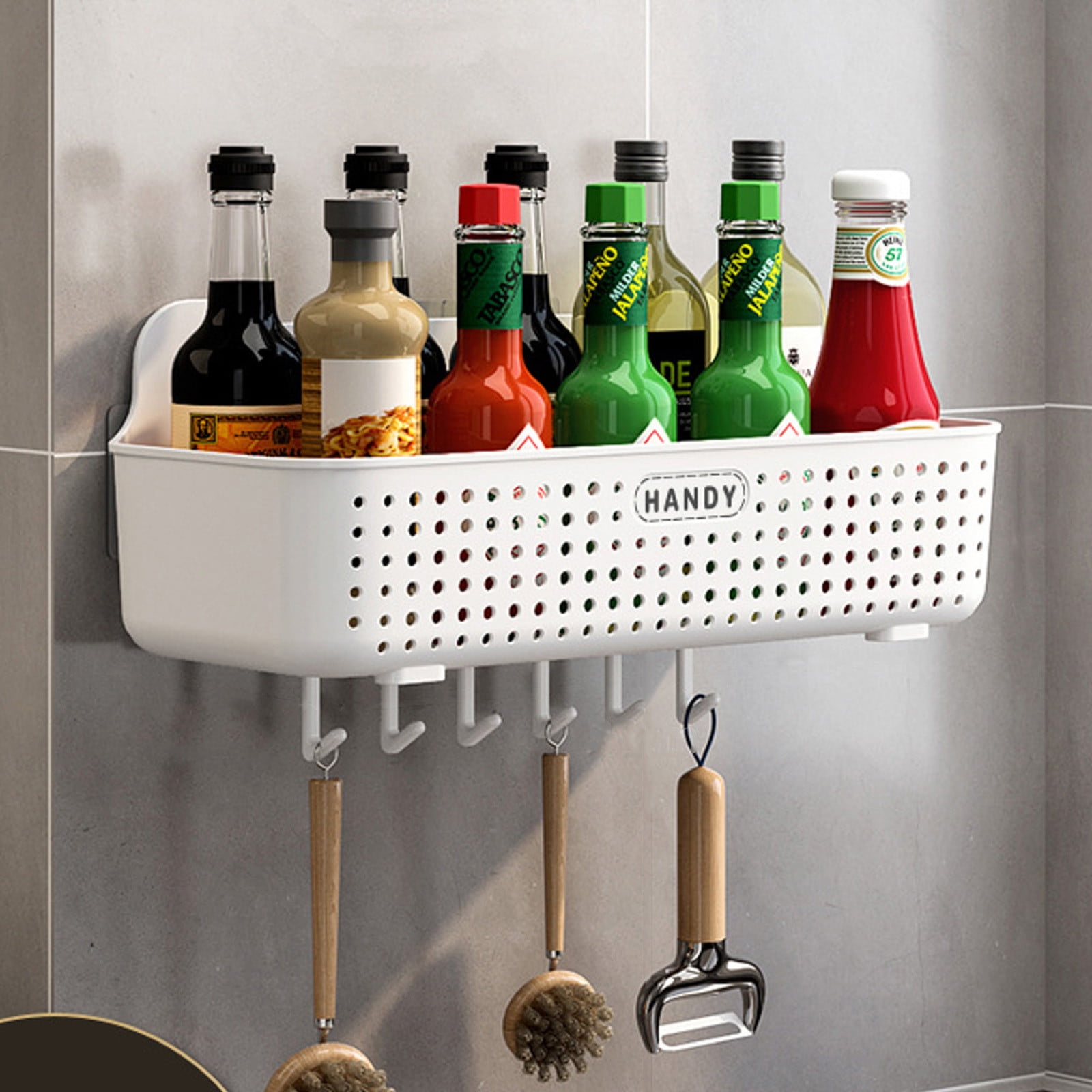 Nehiwhazk Wall Mounted Storage Basket With For Kitchen Bathroom Living ...