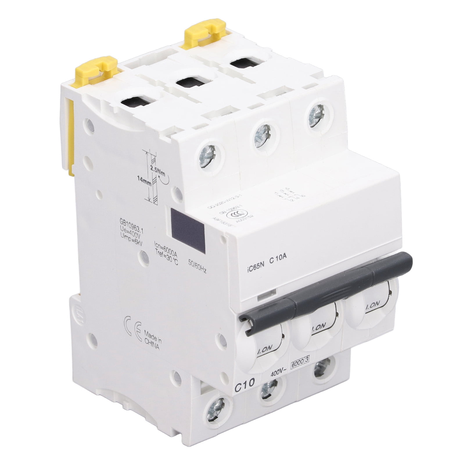 Nehlobo 3P 400V Miniature Circuit Breaker DIN Rail Mount Low Voltage Overload Protection Switch ...
