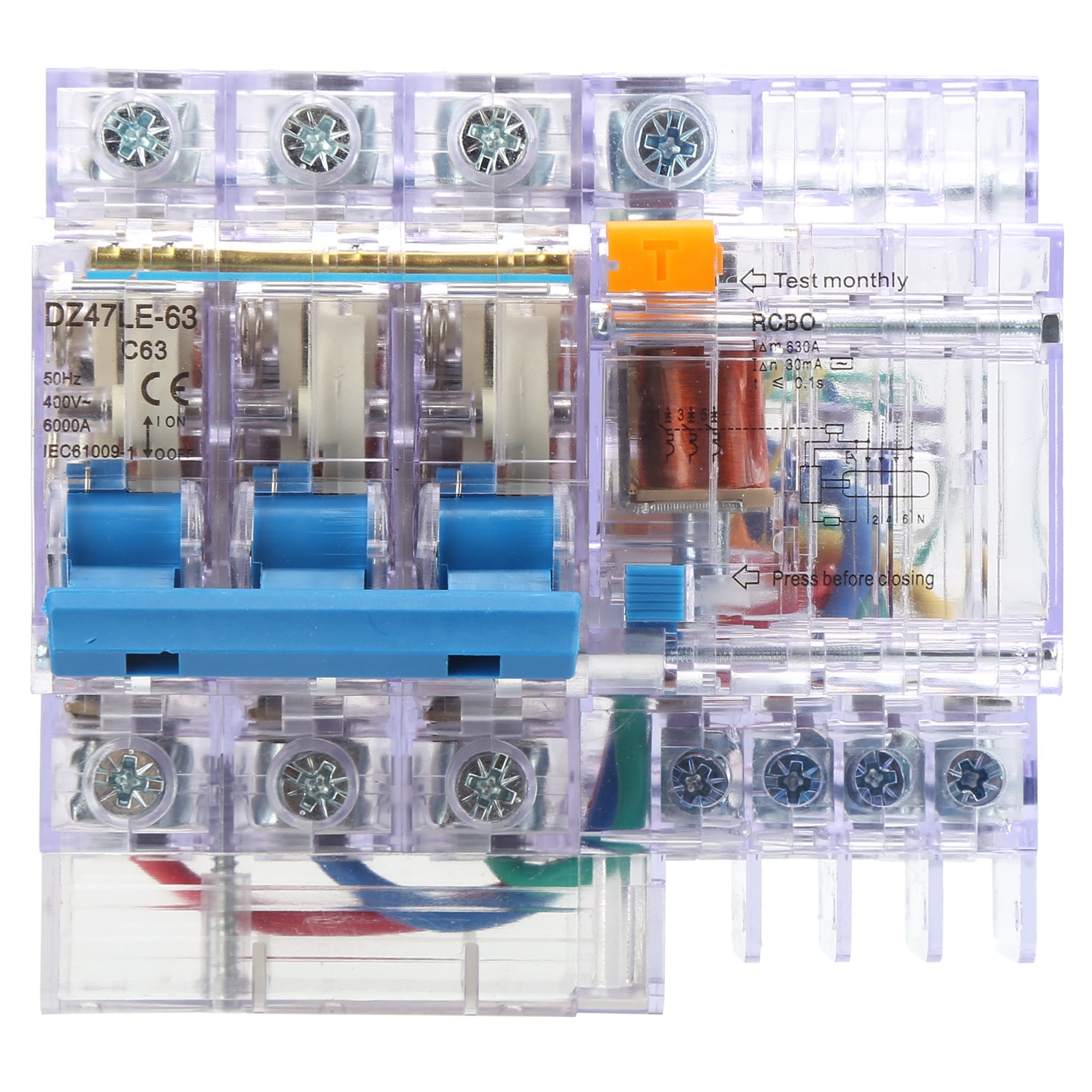 Nehlobo Circuit Breaker 3P+N Transparent Household Leakage Protection ...