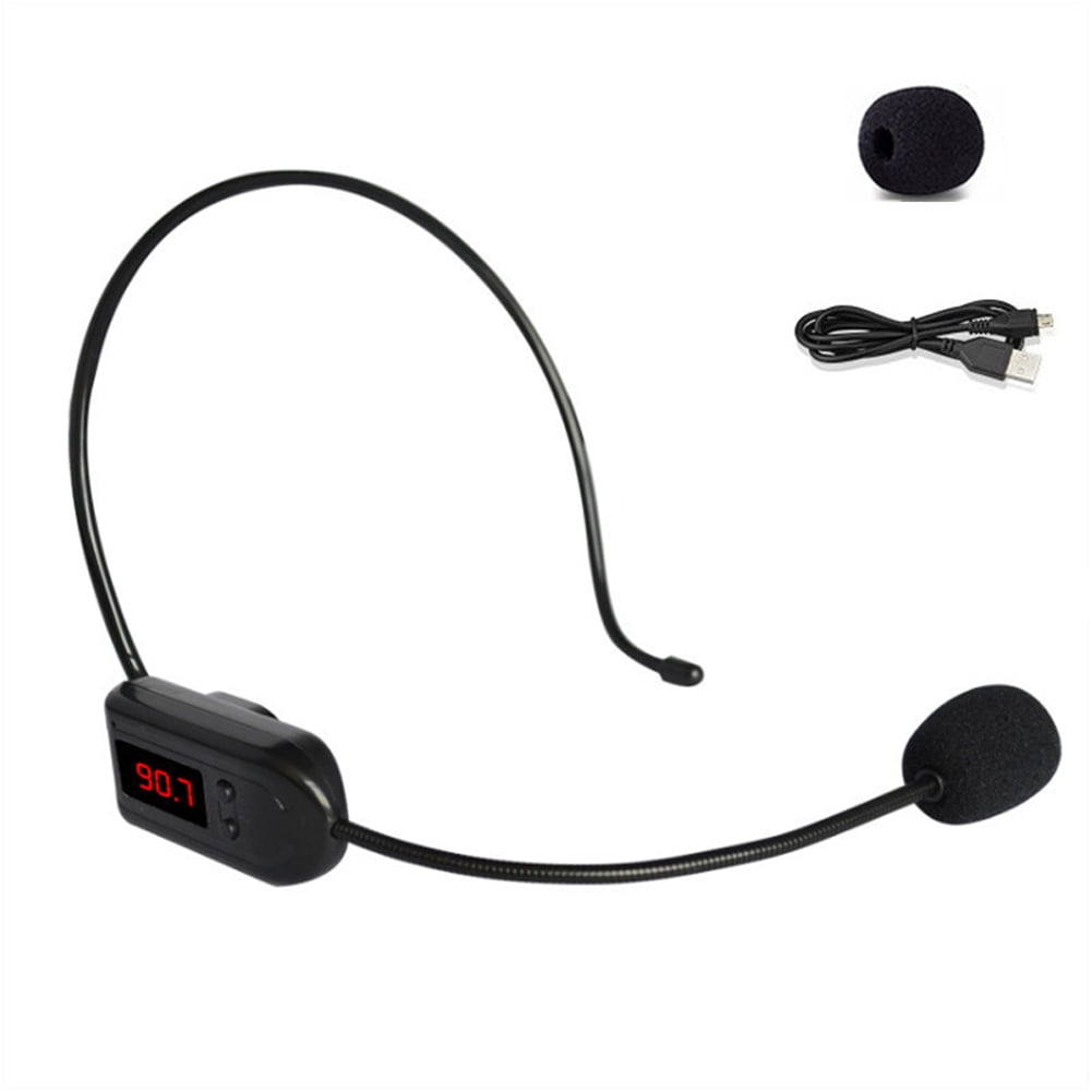 Nehlobo Portable FM Wireless Headset Microphone Handsfree Megaphone Mic ...