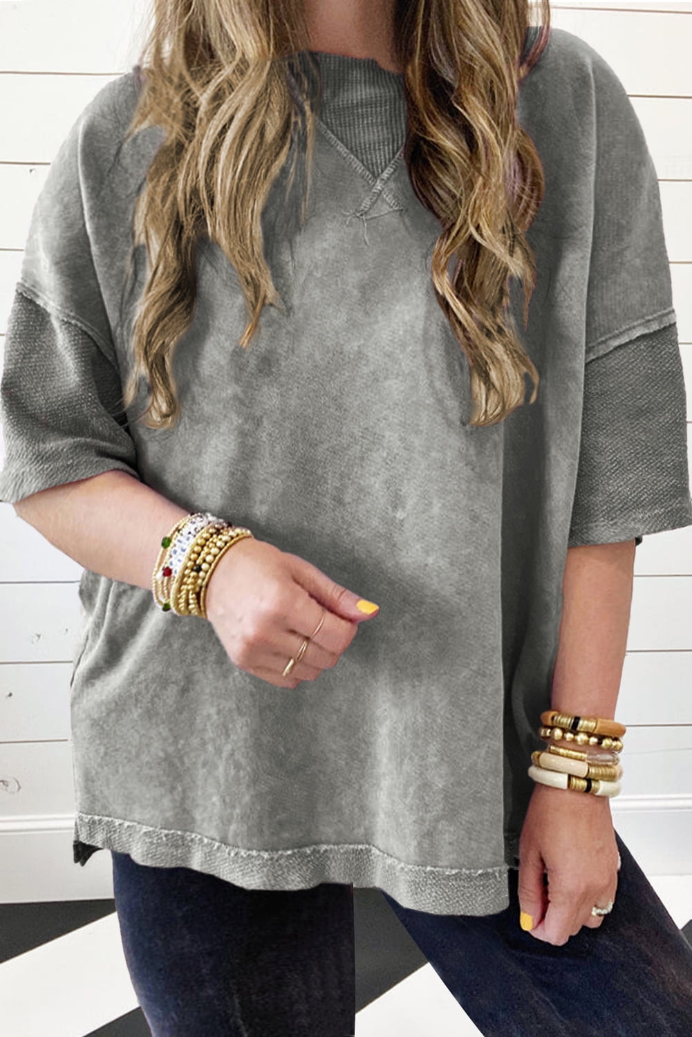 NeiHoYe Vintage Chic Tee - Oversized Fit, Drop Sleeves, Must-Have ...