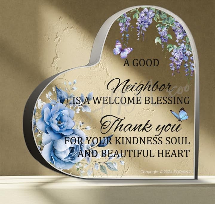 Neighbor Appreciation Gifts A Good Neighbor Is A Welcome Blessing Heart ...