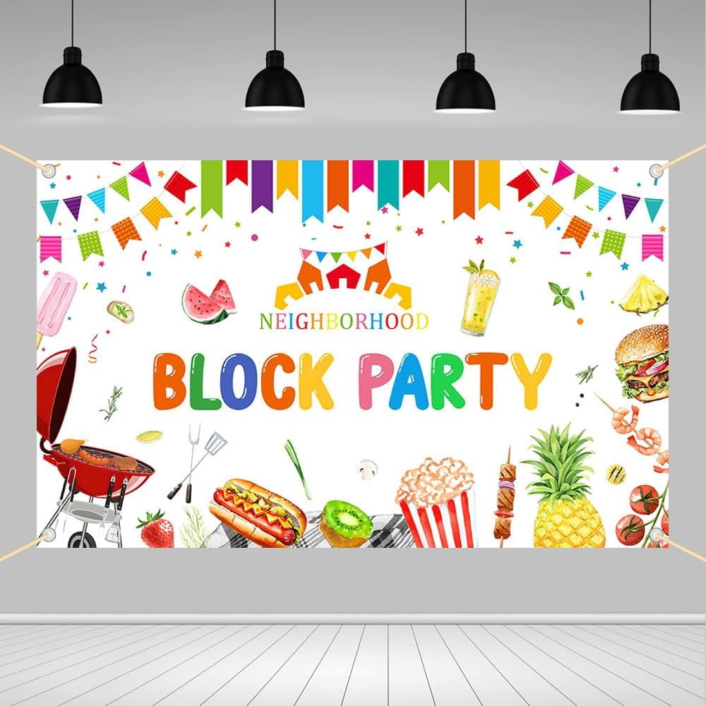Neighborhood Block Backdrop Neighborhood Summer Party Photography ...