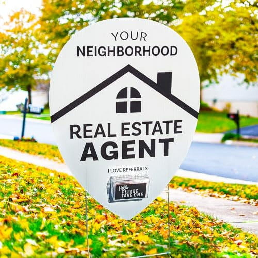 Neighborhood Real Estate Agent Map Pin Yard Sign Kit with Clear Acrylic ...