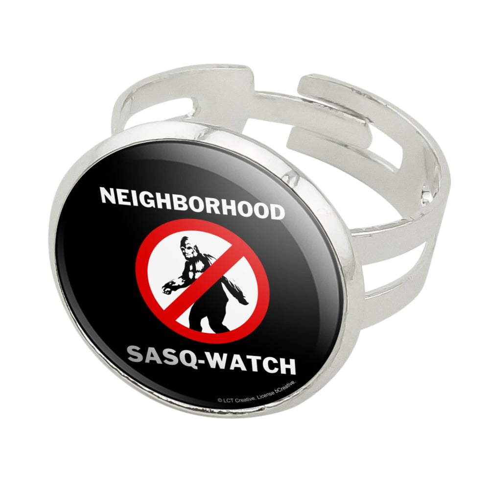 Neighborhood Sasq-Watch Sasquatch Watch Funny Humor Silver Plated ...