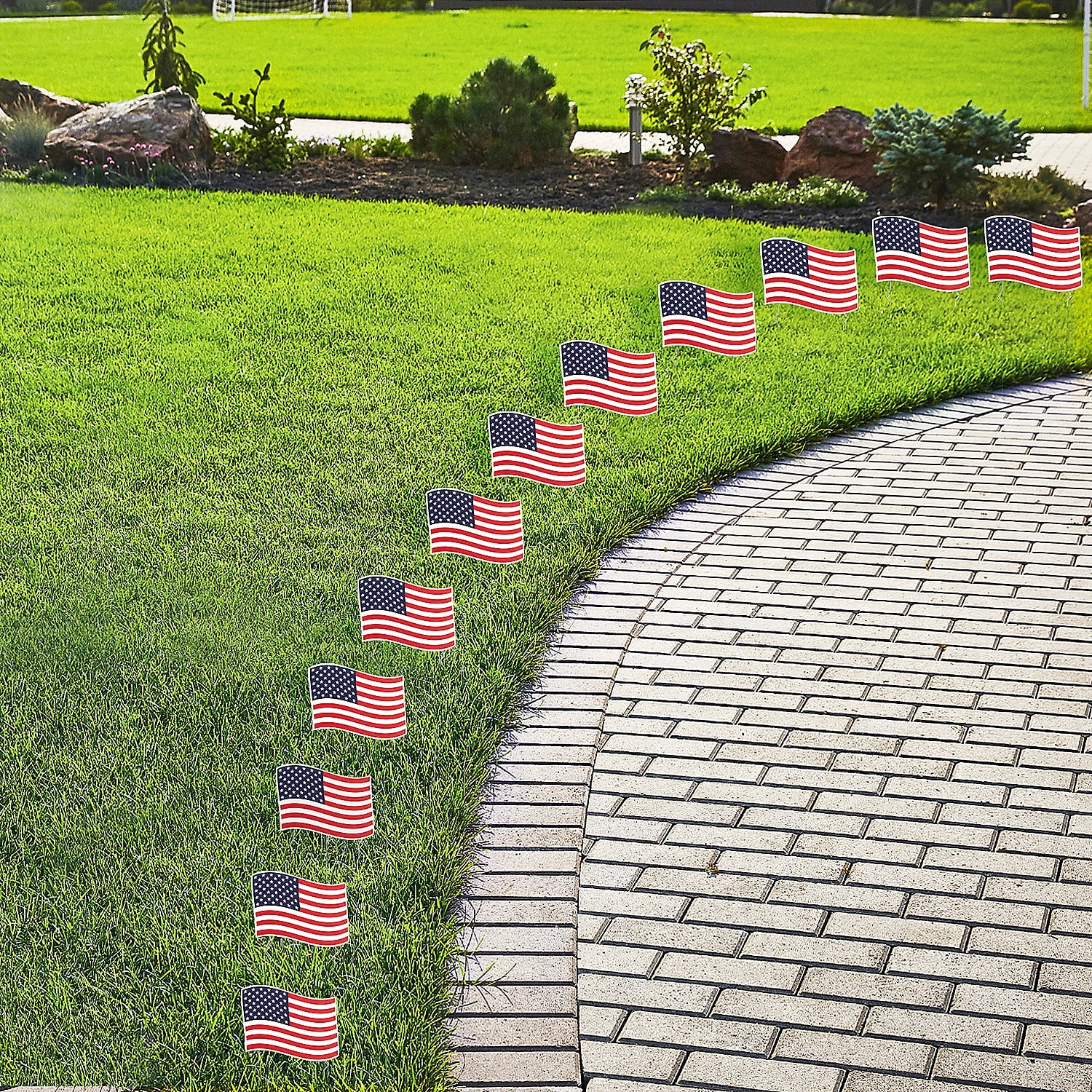 Neighborhood USA Flag Yard Signs - 24 Pc - Walmart.com