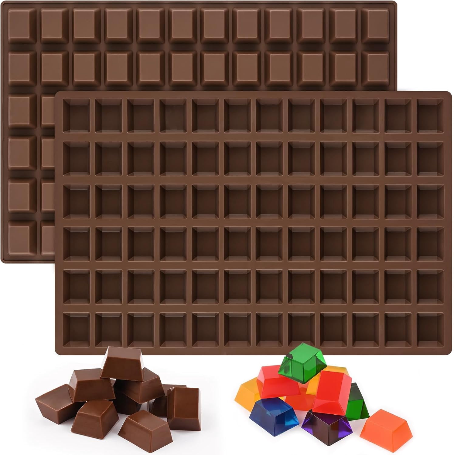 Neighborly Nook 2 Pack Square Chocolate Molds, 72 Cavities Terrace ...