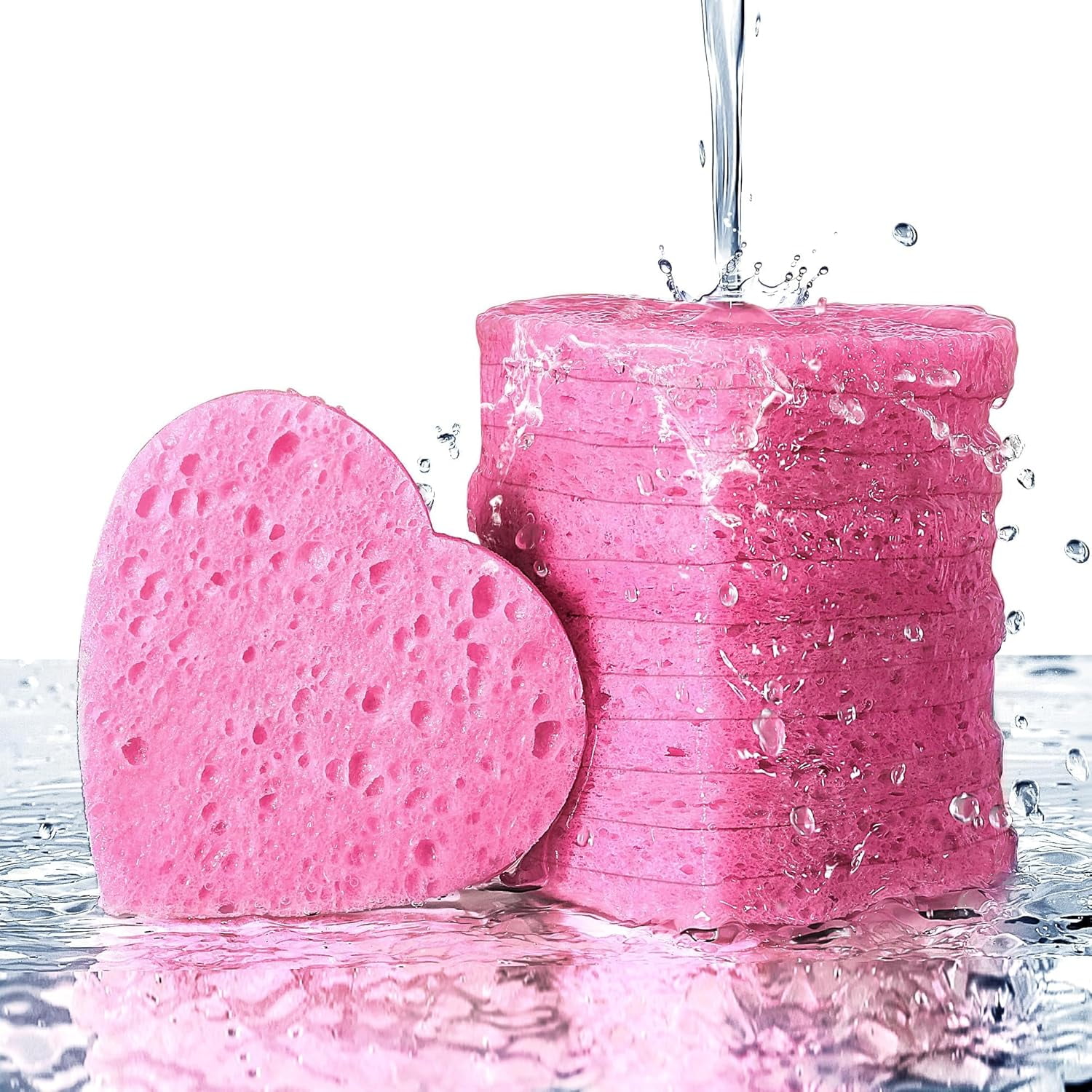 Neighborly Nook 50-Count Heart Shape Compressed Facial Sponges for ...