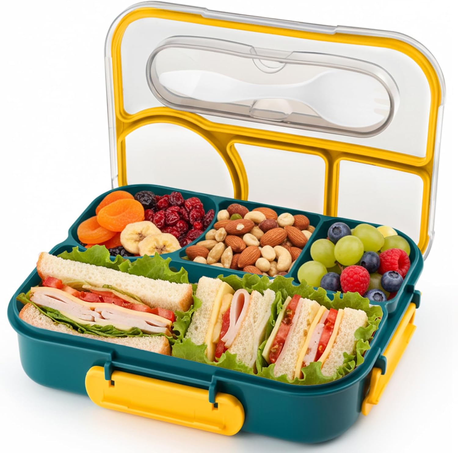 Neighborly Nook Bento Box for Adults,4 Compartments Lunch Box, Snack ...