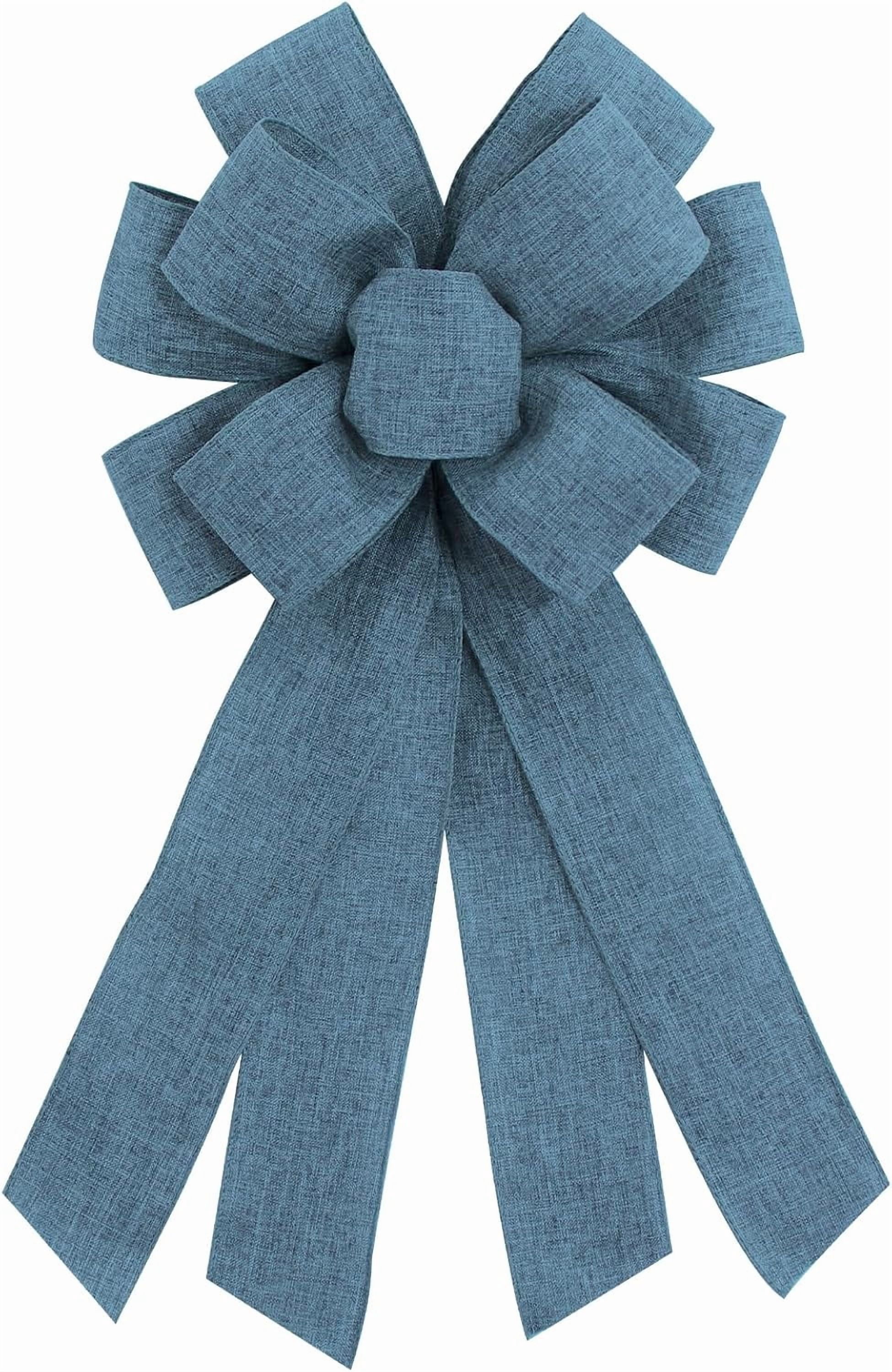 Neighborly Nook Blue Burlap Wreath Bow 20 x 11 Inches Easter Bows Blue ...