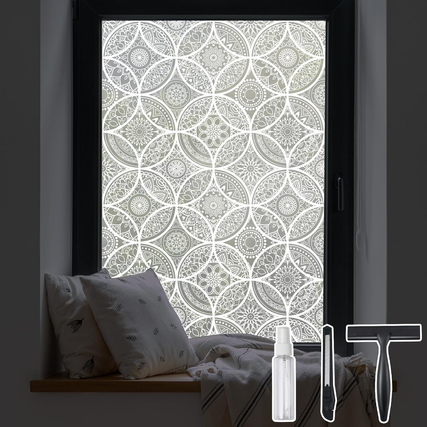 Neighborly Nook Bohemian Decor Stained Glass Window Film with ...