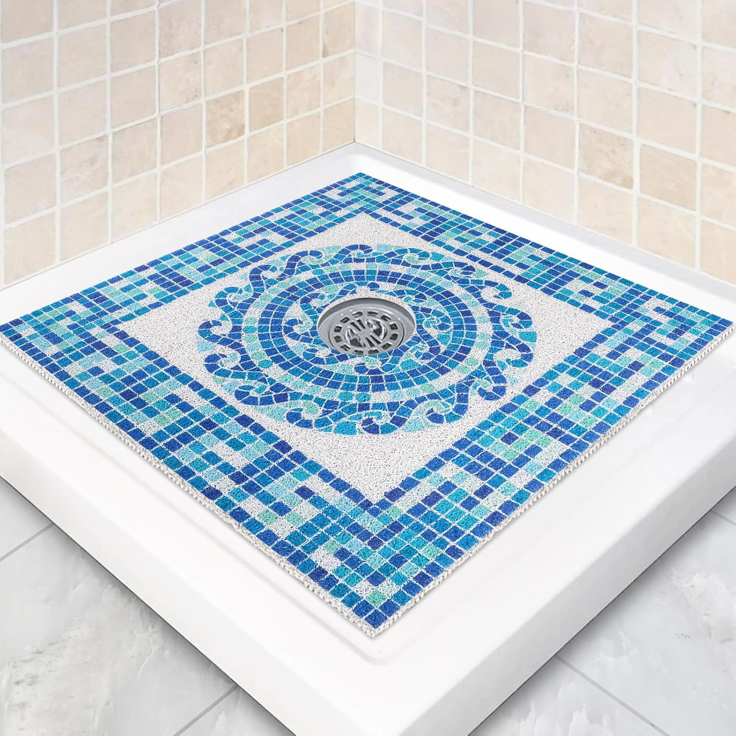 Neighborly Nook Square Shower Mat Non Slip: 36 x 36 Inch Extra Large ...