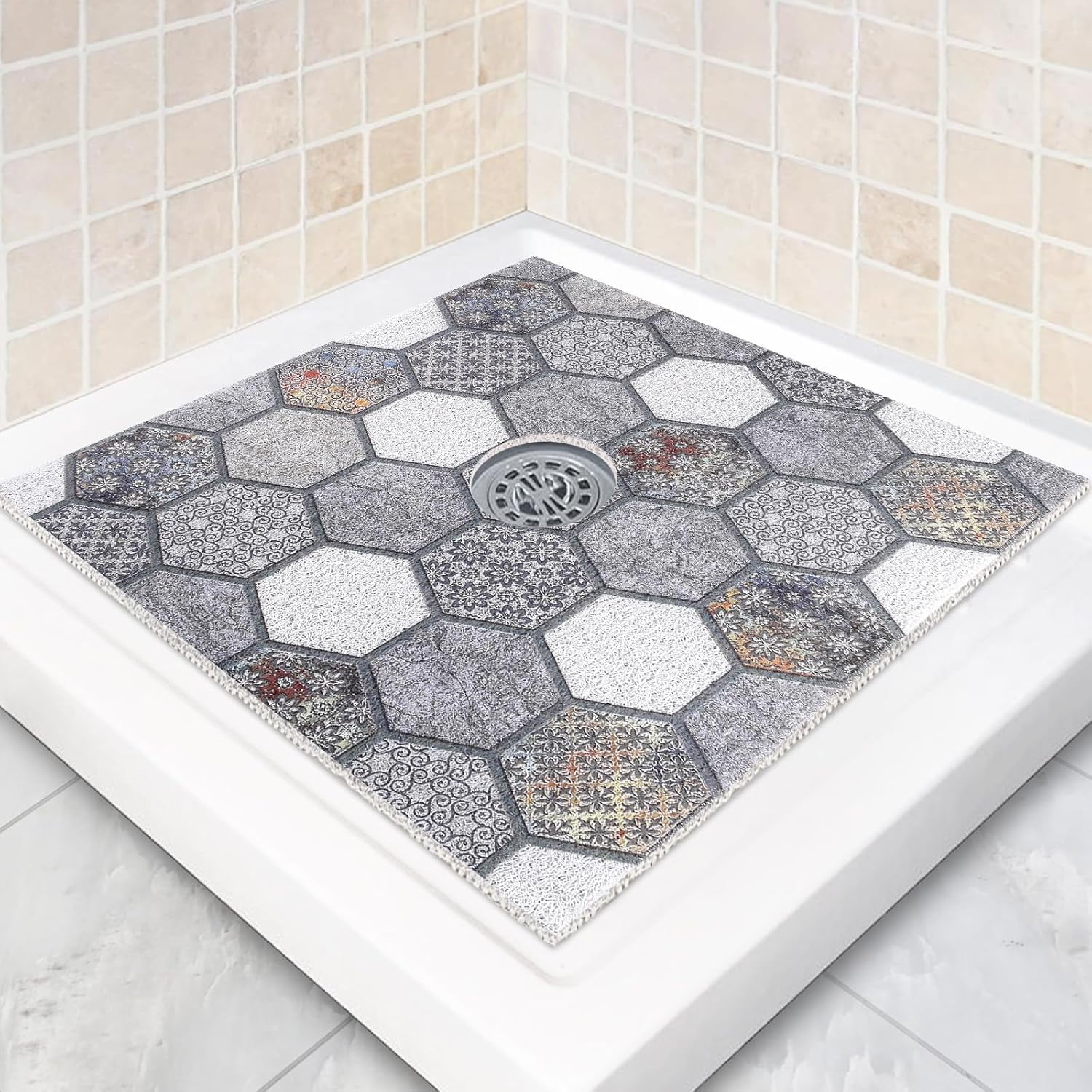 Neighborly Nook Square Shower Mat Non Slip: 36 x 36 Inch Extra Large ...