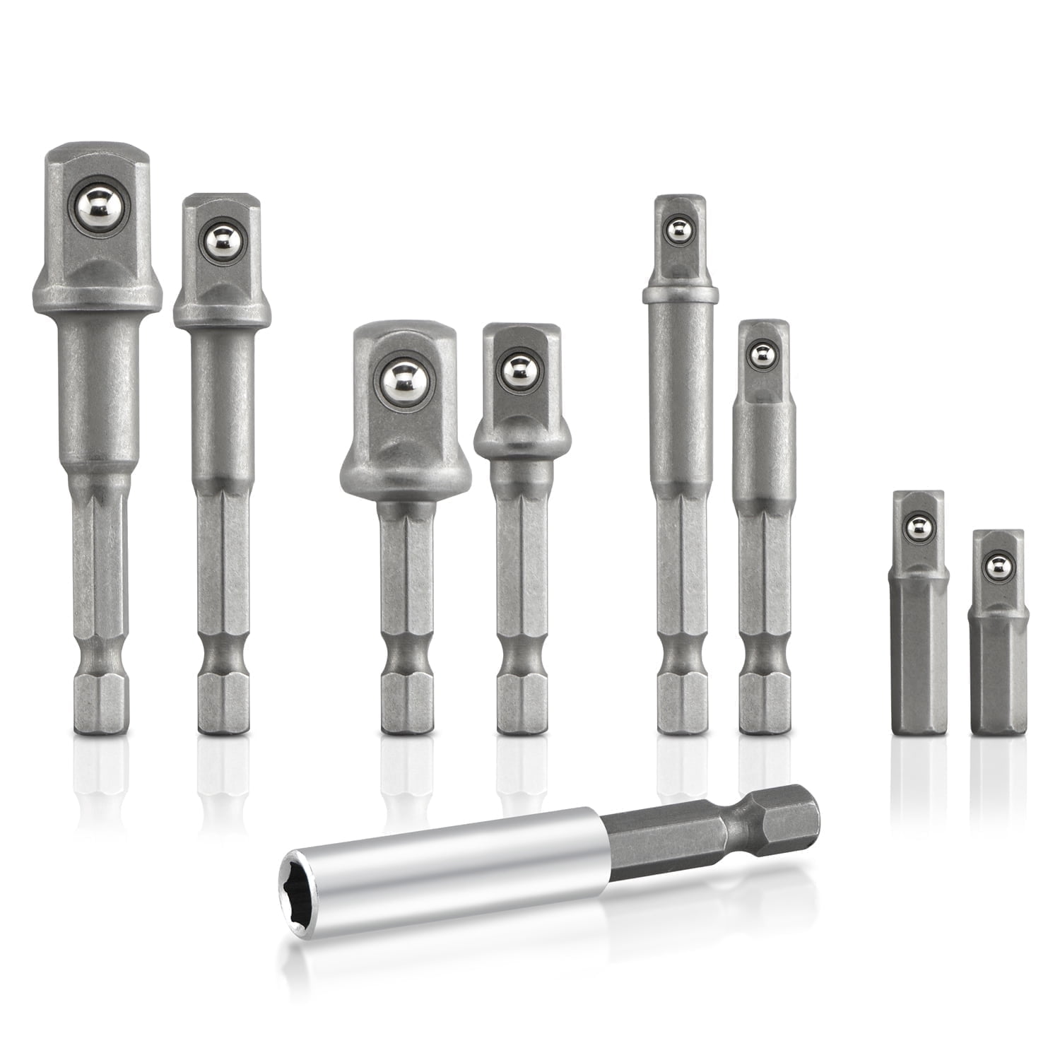 NEIKO 00257 Socket Adapter Extension Drill-Bit Set, Includes 1/4-, 3/8 ...