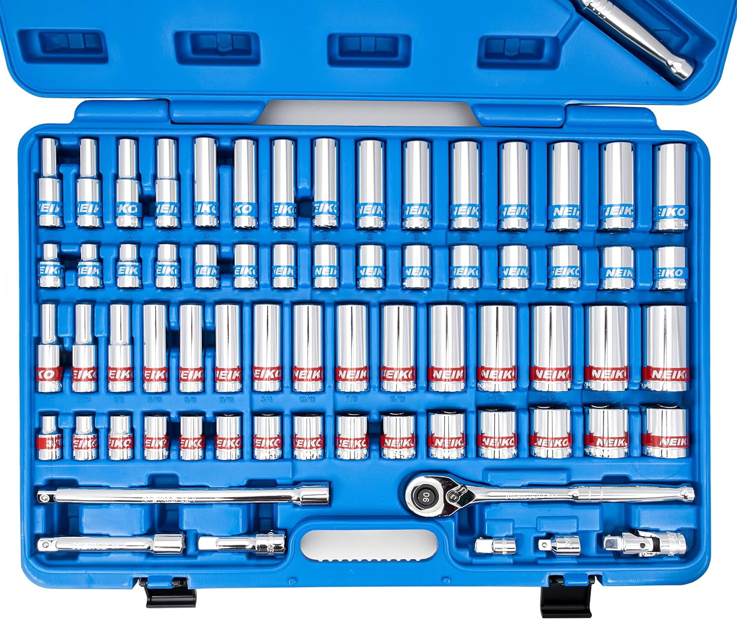 Neiko 02479A 1/2 Inch-Drive Colored Mechanics Tool Ratchet, Socket Set ...