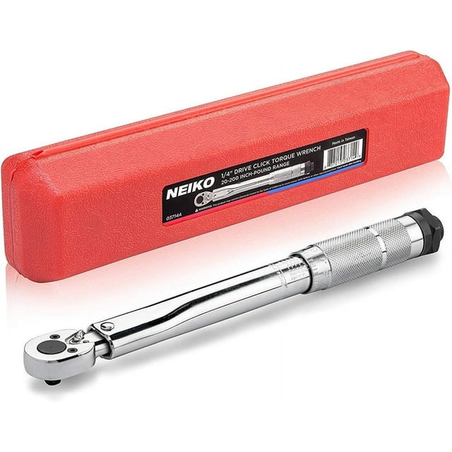 Neiko 1/4" Drive Adjustable Click Torque Wrench, 20-200 Inch-Pound ...