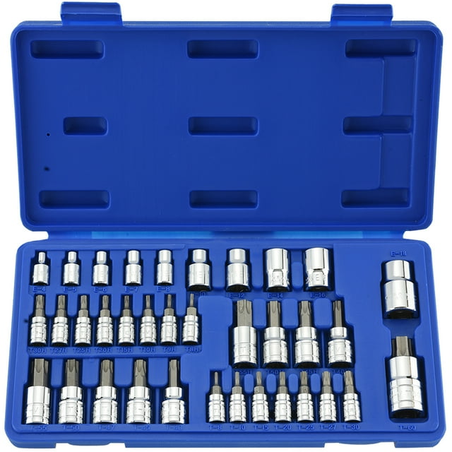 Neiko 10070A Torx Bit Socket and E-Torx Star Socket Set | 35-Piece Set ...