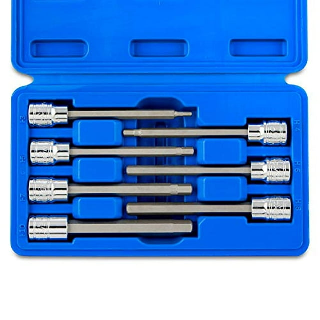 Neiko 10076A 3/8” Drive Extra Long Allen Hex Bit Socket Set, Metric, 3mm to 10mm | 7-Piece Set ...