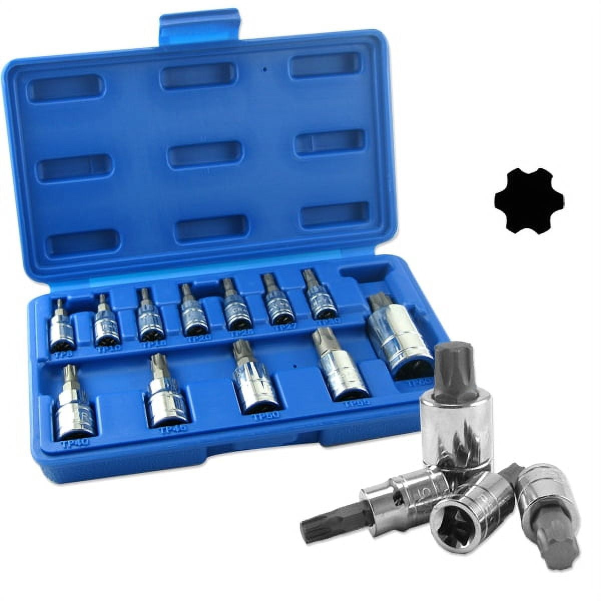 Neiko 10086A 6 Point Torx Plus Bit Socket Set, 1/4-Inch, 3/8-Inch and 1/2-Inch Drive, TP8 - TP60 ...