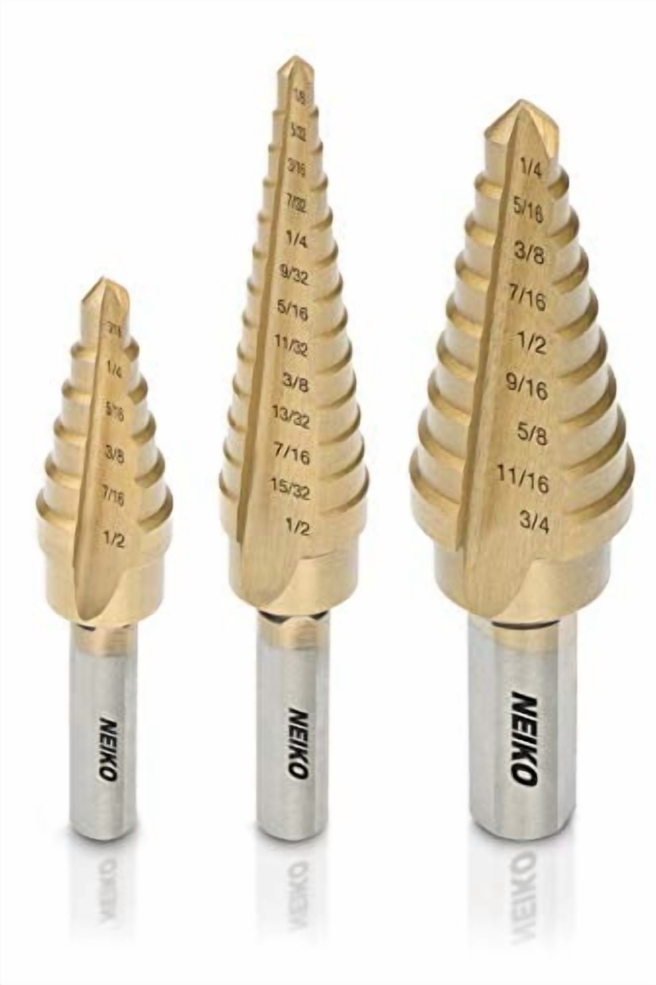 Neiko 10193A Titanium Step Bits, Unibit Set, 28 Sizes, High Speed Steel ...