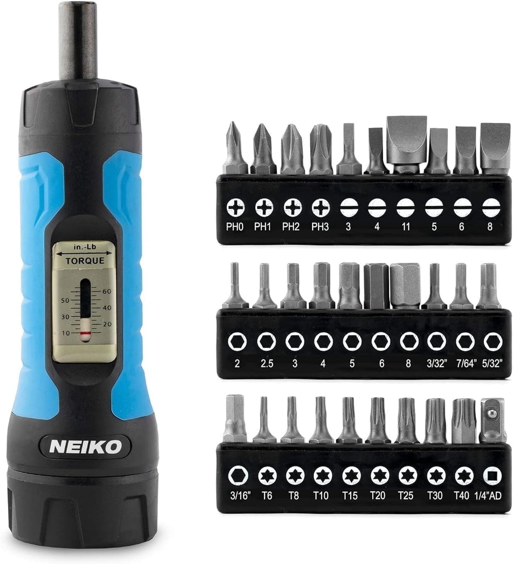 Neiko 10574A 1/4” Drive Torque Wrench Screwdriver Set | 30 Pieces of S2 ...