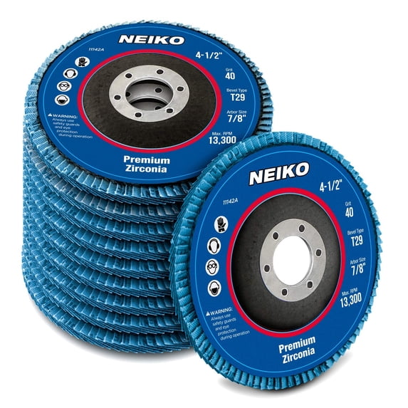 Neiko 11142A Premium Zirconia Flap Disc | 4.5" x 7/8-Inch, 40 Grit ...