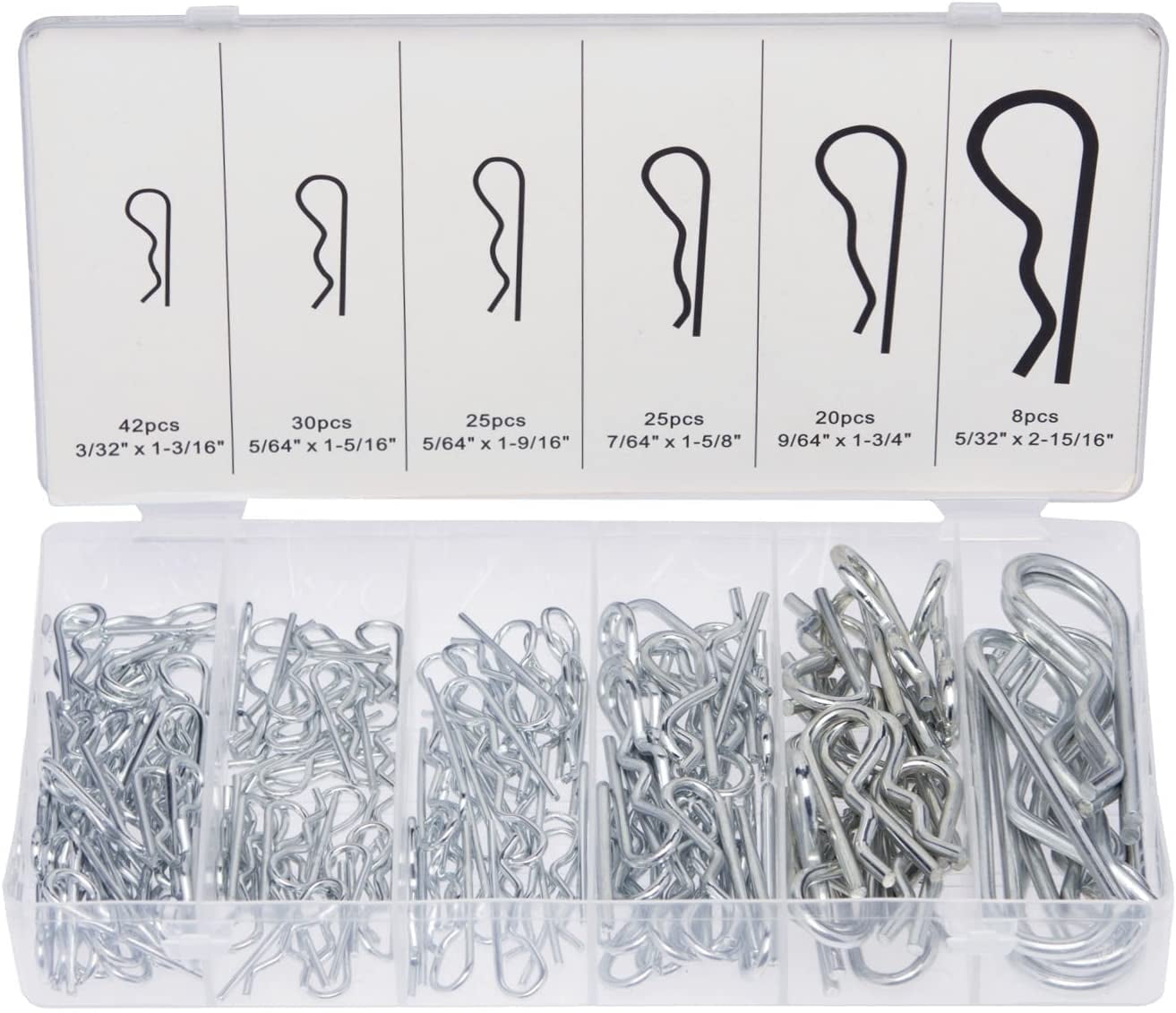 Neiko Cotter Pin Assortment Kit, 150 Piece Small Zinc Plated Steel ...