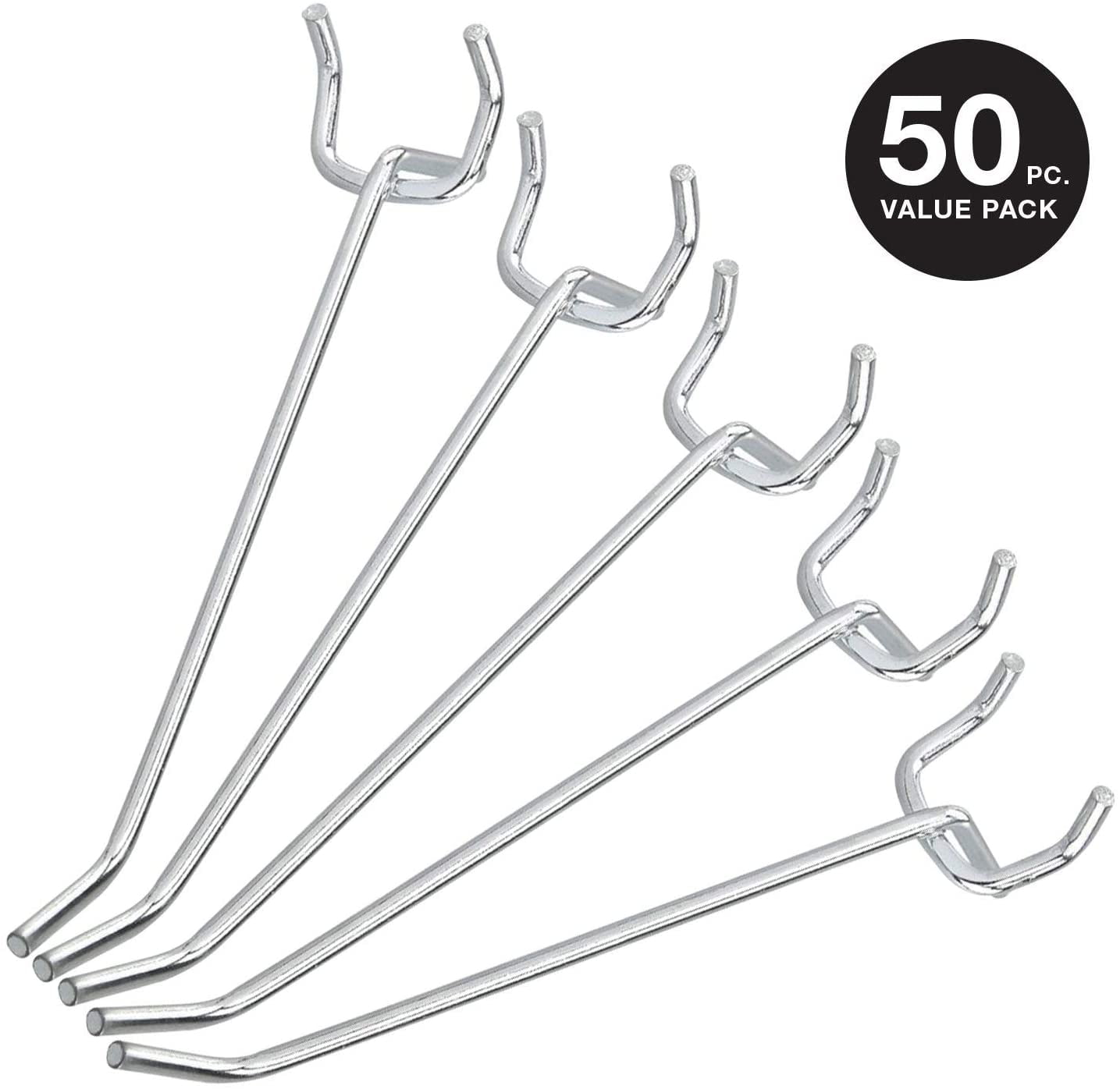 Neiko 53100A 4 Inch Heavy Duty Pegboard Hooks Kit, 50 Pack, 1/8" Peg ...