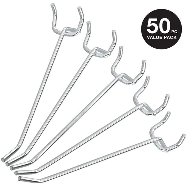Neiko 53100A 4 Inch Heavy Duty Pegboard Hooks Kit, 50 Pack, 1/8" Peg ...