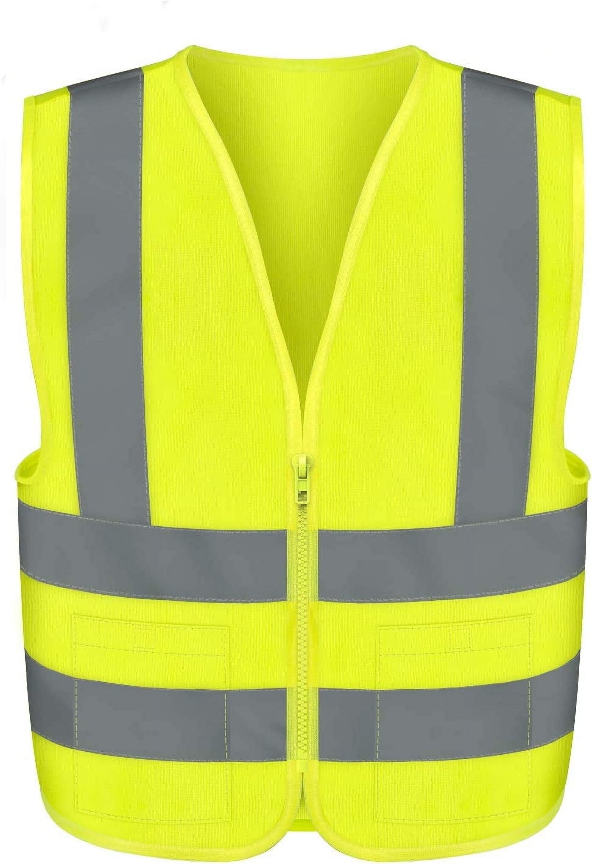 NEIKO Safety Vest, 2 Pockets, High Visibility Vest, Reflective Strips ...