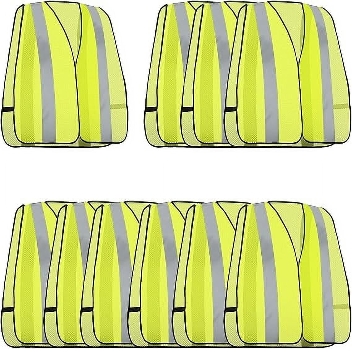 Neiko 53978A 10-Pack Universal High Visibility Mesh Safety Vest, 2-Inch ...