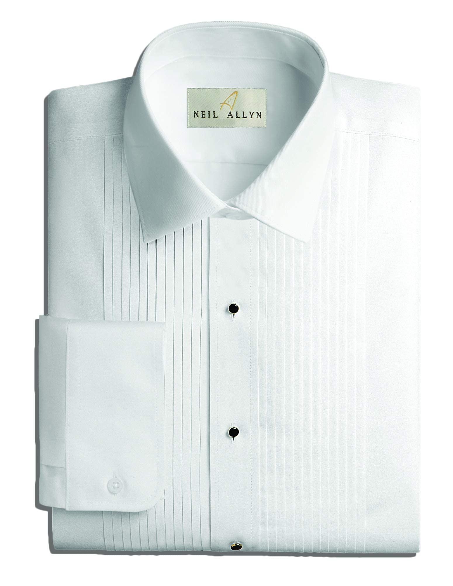 Neil Allyn Mens Tuxedo Shirt Poly/Cotton Laydown Collar 1/4 Inch Pleat ...