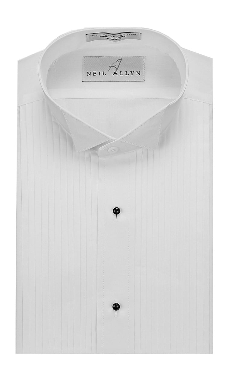 Neil Allyn Slim Fit Wing Collar Polyester Dress Shirts (Men's ...