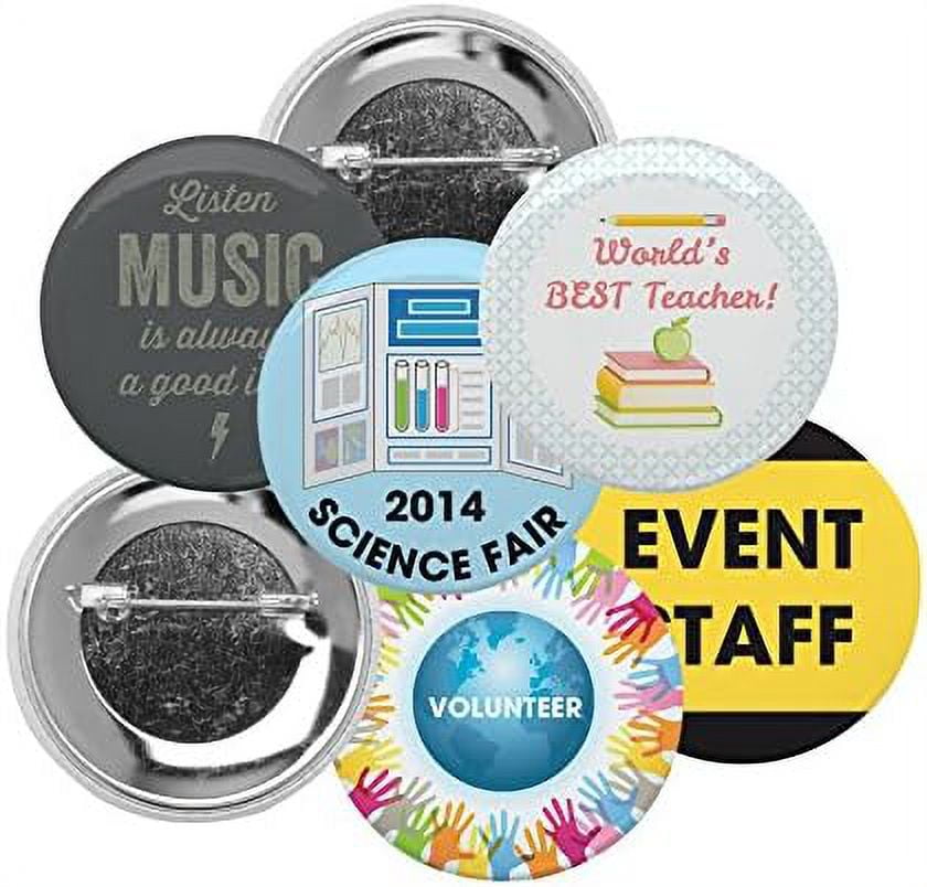 3" Pin Back Button Parts for Use with Neil Button Machine - Pack of 500 ...