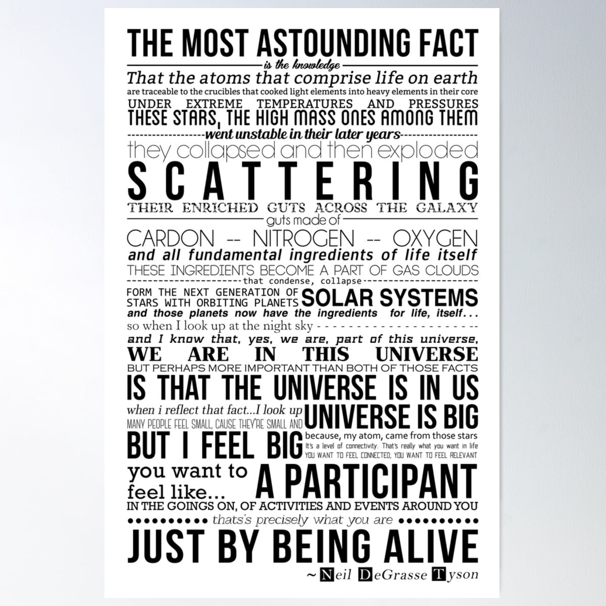 Neil Degrasse Tyson Science Manifesto Poster Wall Art, Modern Wall ...