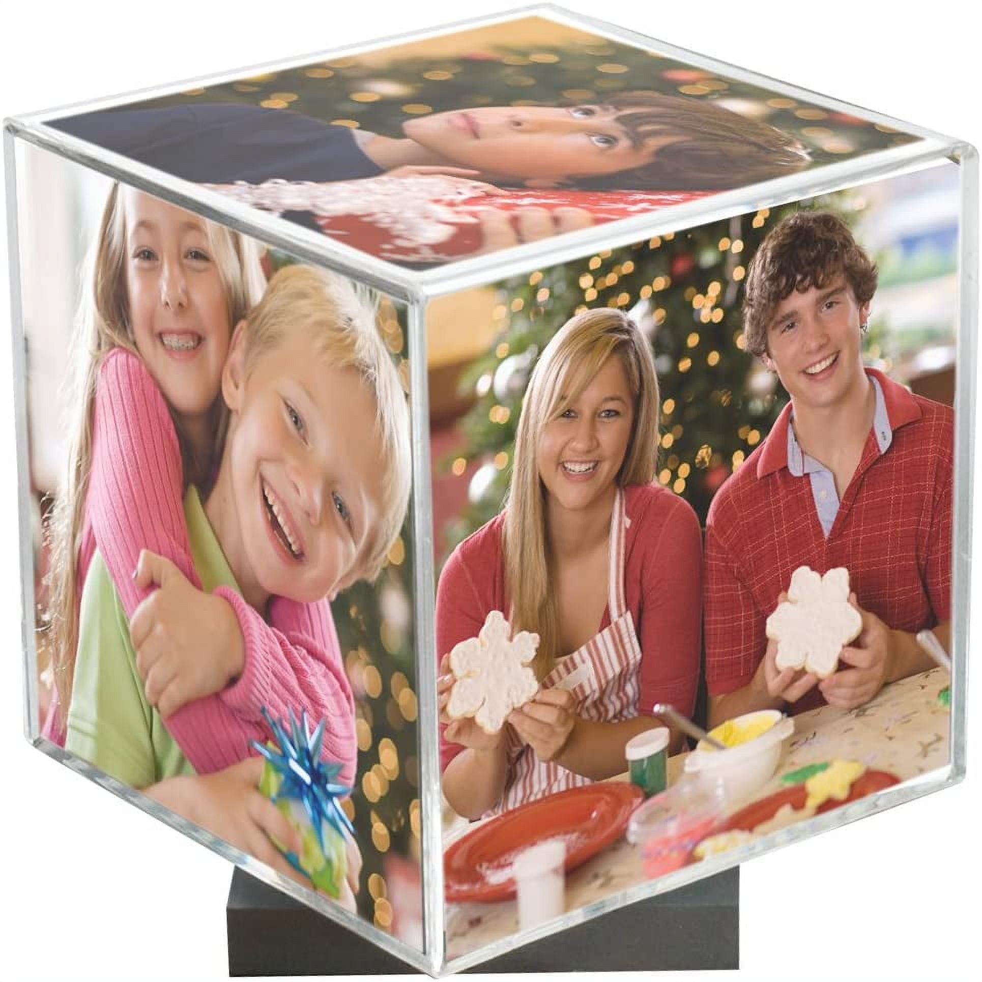 Neil Enterprises Inc. Acrylic 3.5x3..5 5-Picture Spinning Photo Cube ...