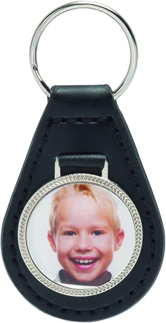 Neil Enterprises Inc. Faux Leather 1" Diameter Photo Keychain Key Fobs ...