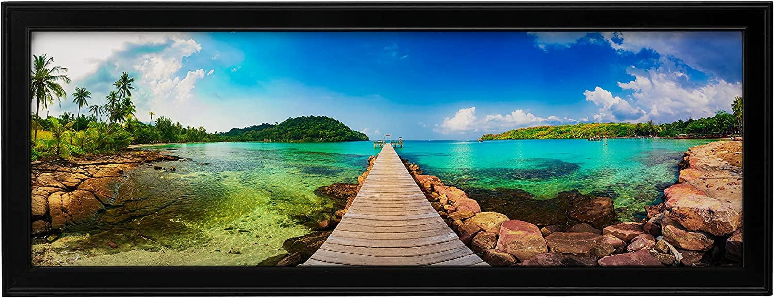 Neil Enterprises Inc. Traditional Black 30" x 10" Panoramic Picture ...