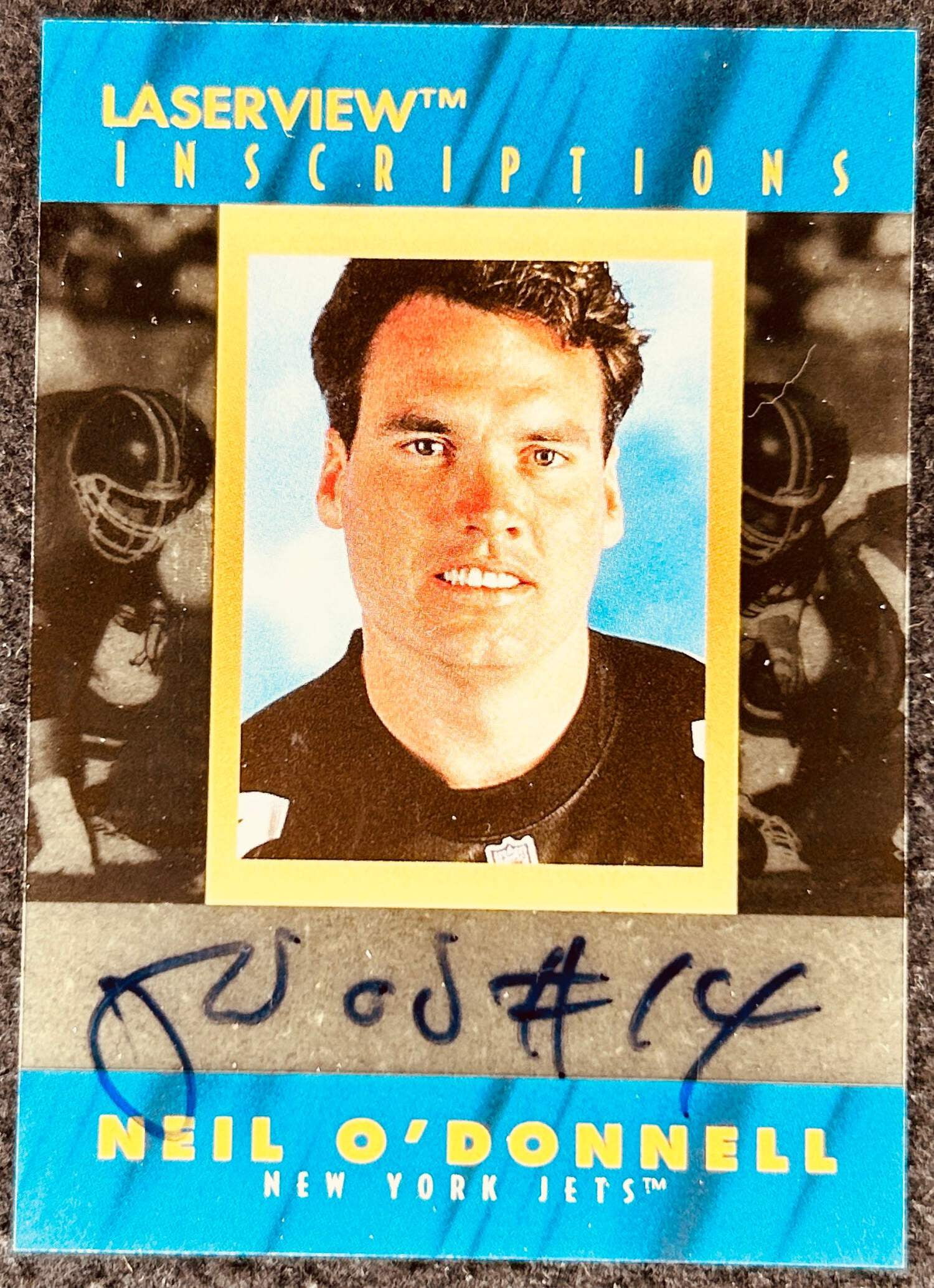 Neil O'Donnell certified autograph New York Jets 1996 Pinnacle ...