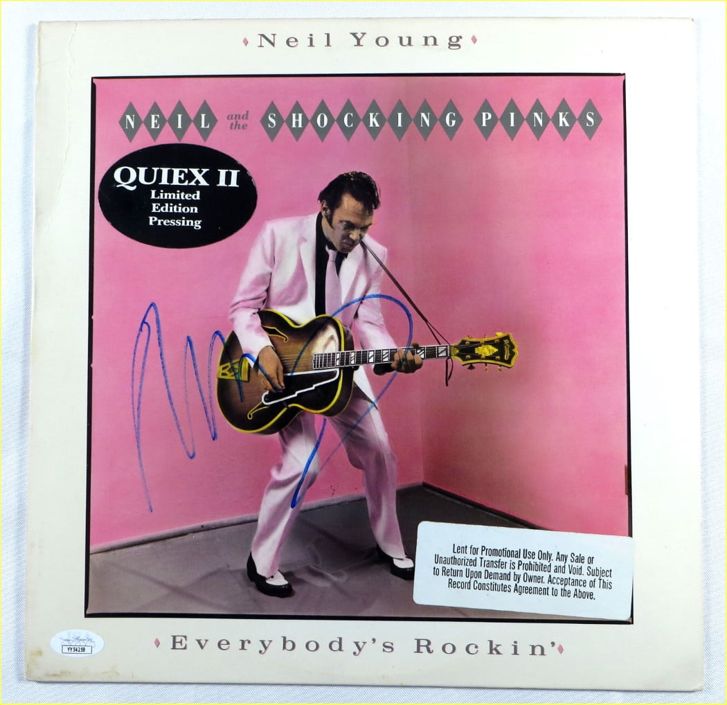 Neil Young Signed Autographed Record Album Cover Everybody's Rockin ...