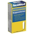 NeilMed Hemorrhoidal Suppositories, Shrinks STF9 Swollen Tissue, Relief ...