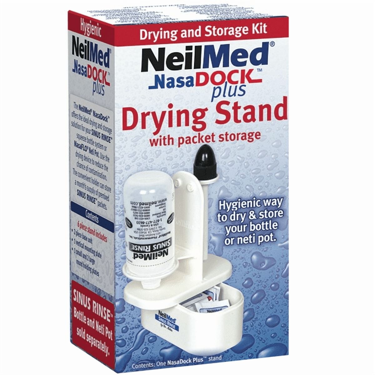 NeilMed NasaDock Plus Drying Stand, White, for Sinus Rinse Bottles and ...