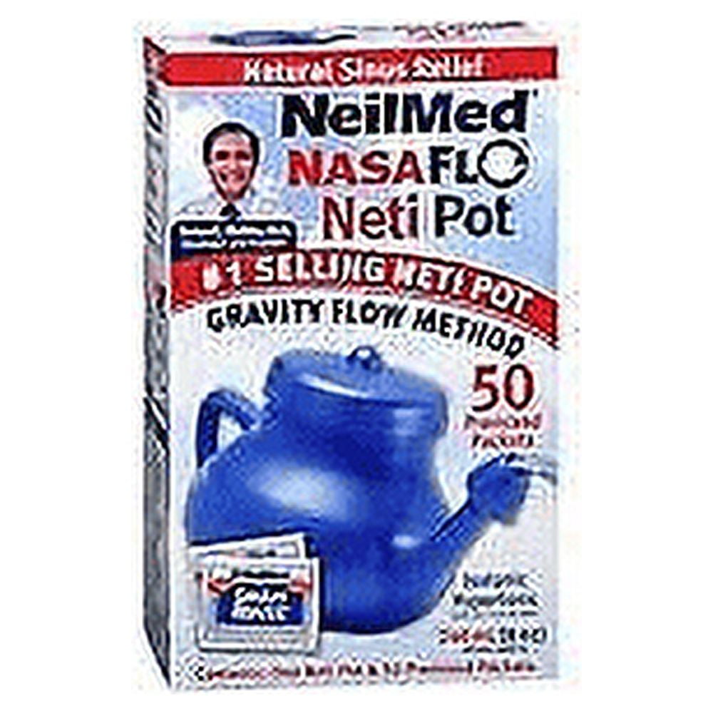 NeilMed NasalFlo Neti Pot All Natural Soothing Sinus Relief 50 ct, 5 ...